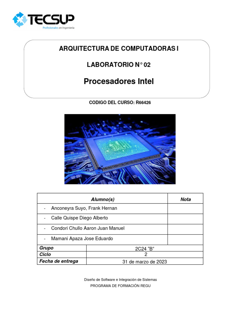 LABORATORIO02 - Procesadores Intel | PDF | Memoria de acceso aleatorio | Controlador de interfaz ...