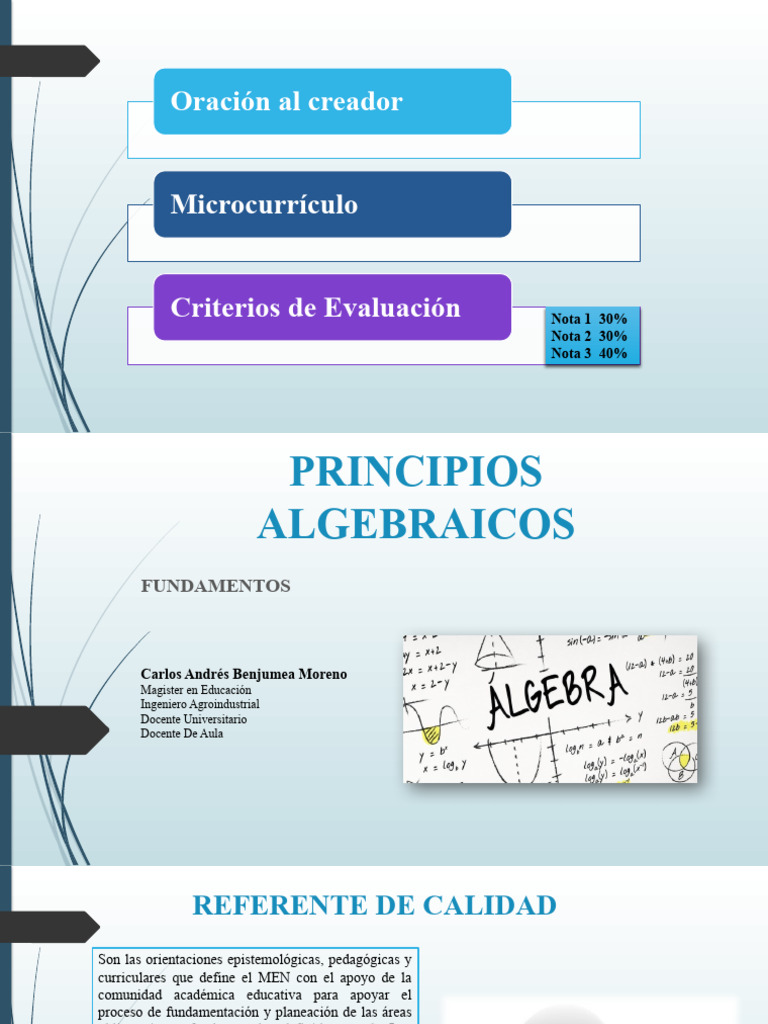 Diapositivas PRINCIPIOS ALGEBRAICOS | PDF | Exponenciación | Factorización