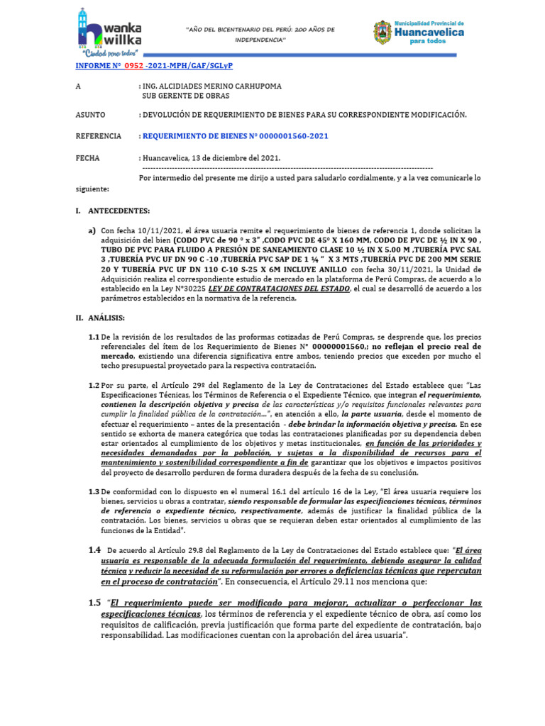 Informe de Devolucion | PDF | Perú | Mercado (economía)