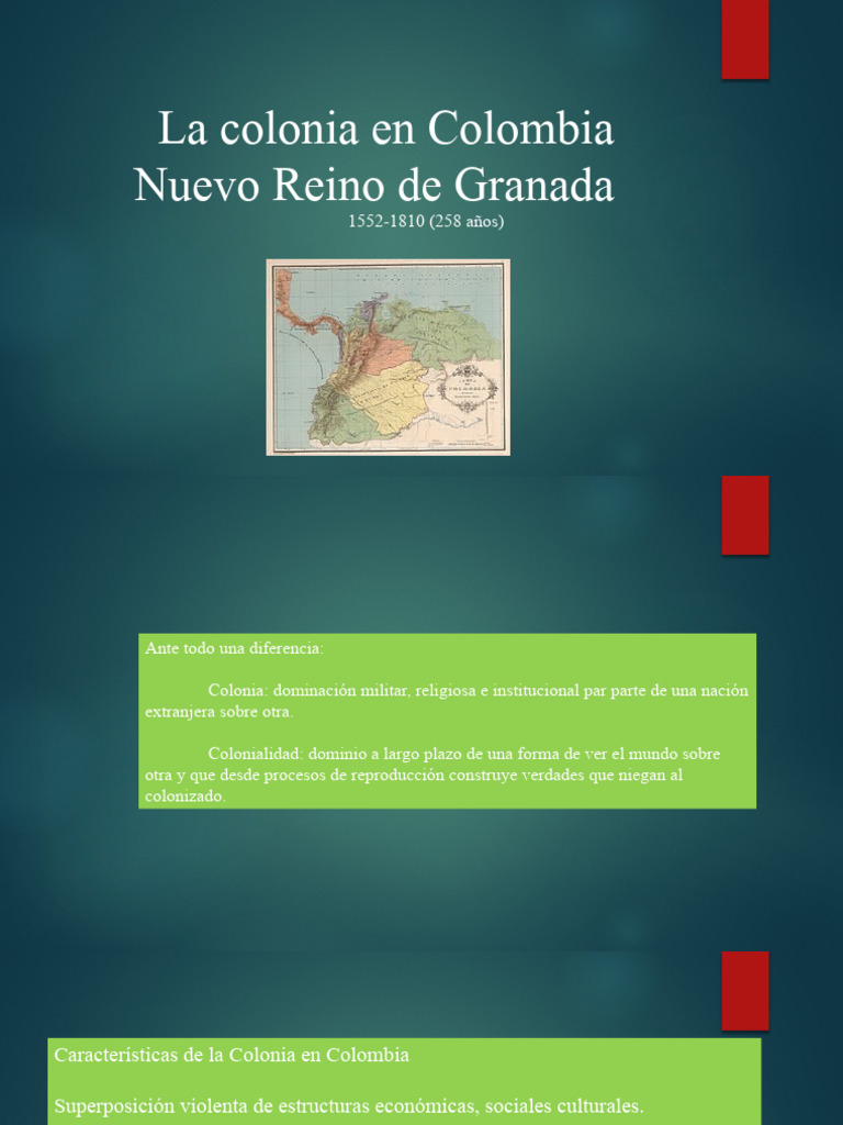Colonia en Colombia: Dominación y Economía | PDF | Nueva españa
