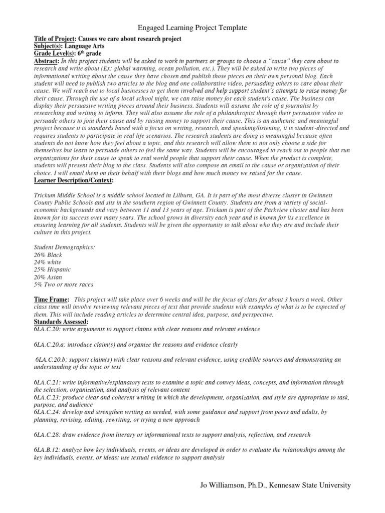 Itec 7400 Engaged Learning Project | PDF | Learning | Rubric (Academic)