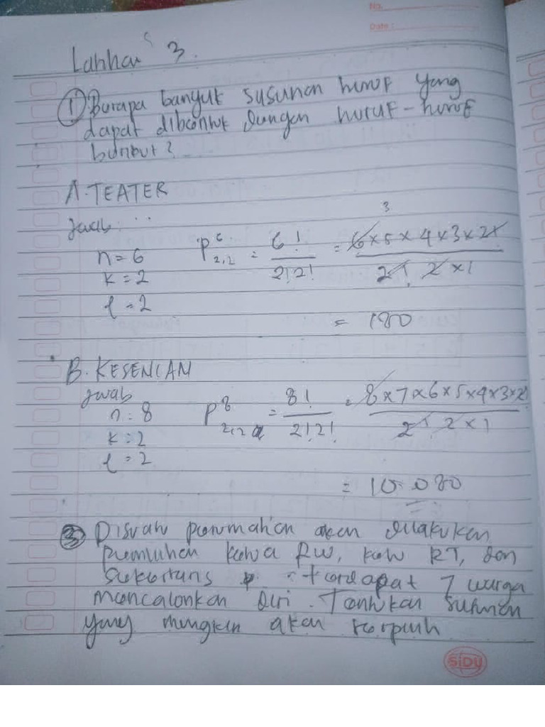 Latihan 3 - Rizki - Rahmatin - XII MIPA 5 - MTK U-1 | PDF