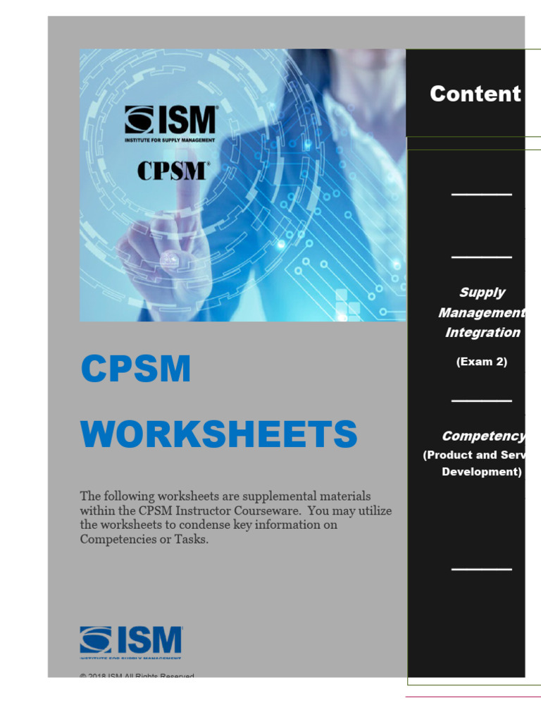 CPSM Exam 2 Product and Service Development Worksheet 2020 | PDF ...