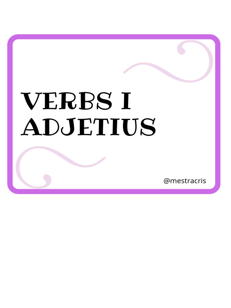 Verbs I Adjectius | PDF