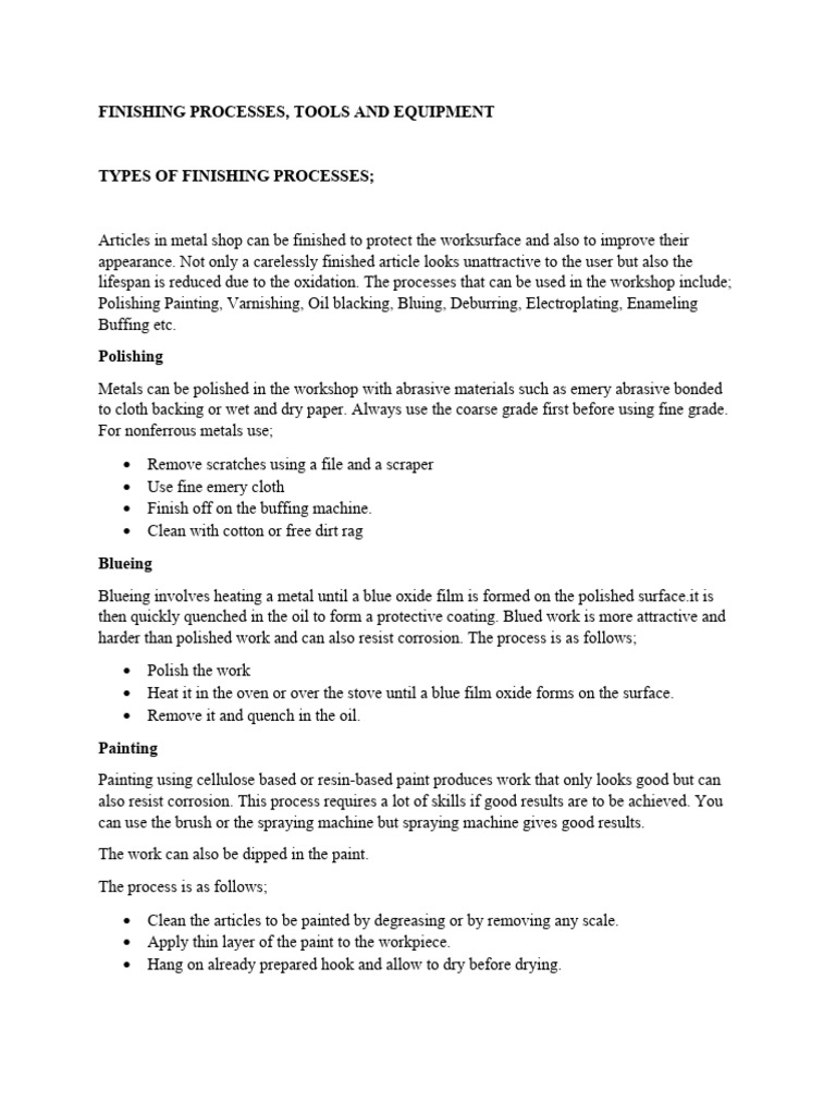 Finishing Processes | PDF | Paint | Machining