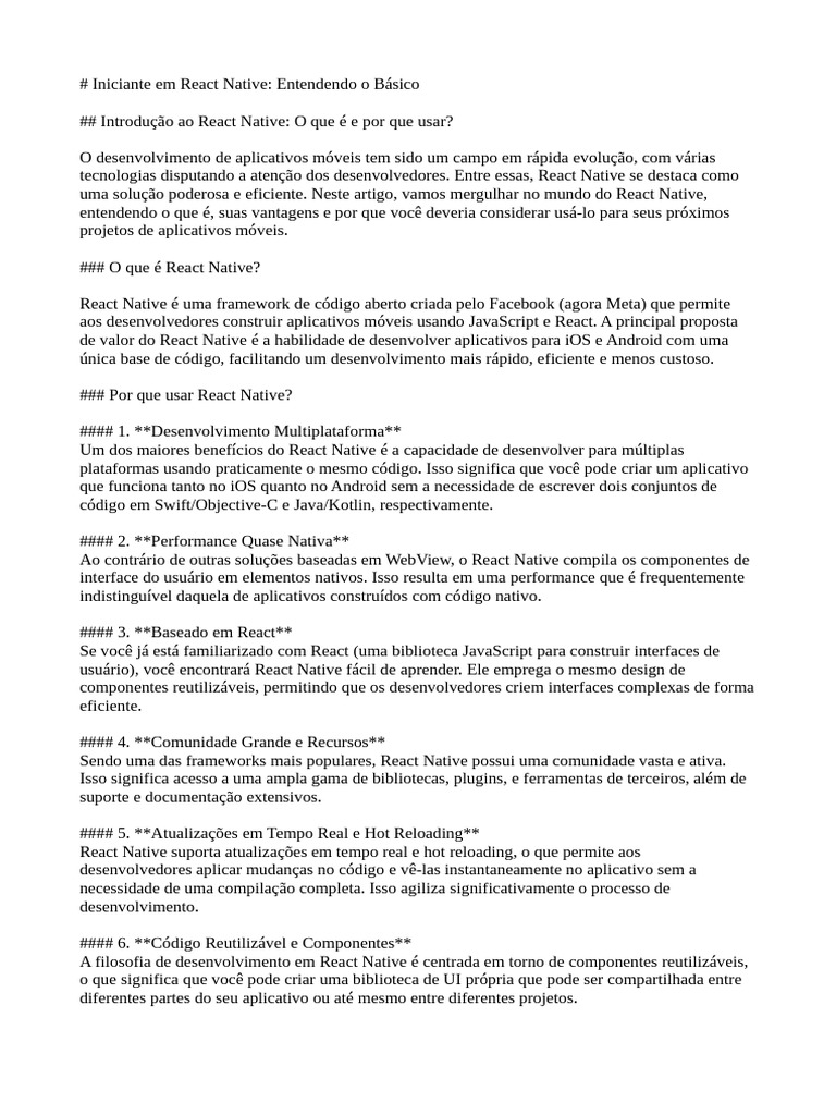 React Native | PDF | Aplicativo para celular | Android (sistema ... React Native | PDF | Aplicativo para celular | Android (sistema ...