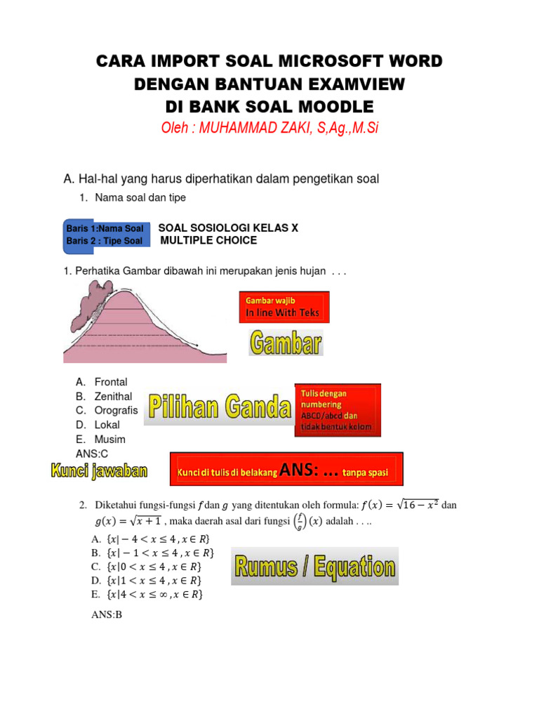 Cara Mengimport Soal Ke Examview Moodle | PDF