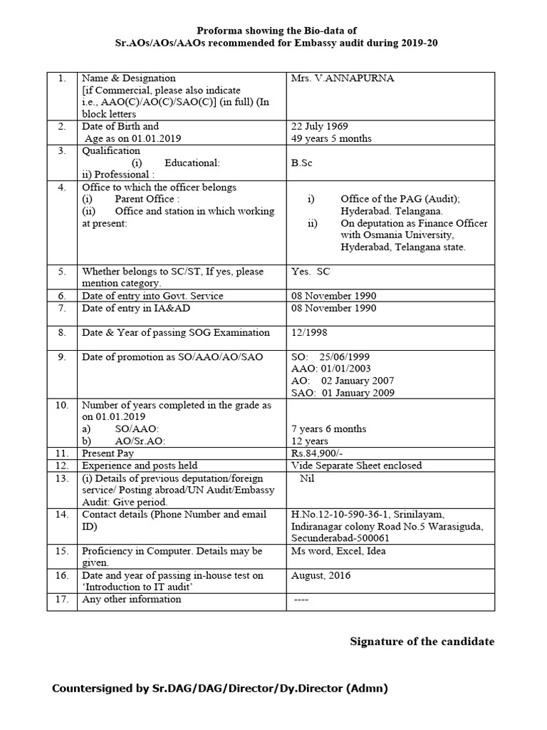 Bio-Data and Willingness Forms | PDF | Governance | Government