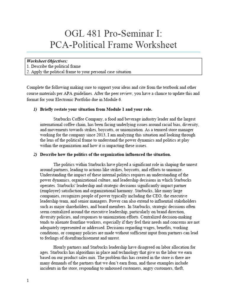 Analyzing Starbucks' Political Frame Issues | PDF | Leadership | Starbucks