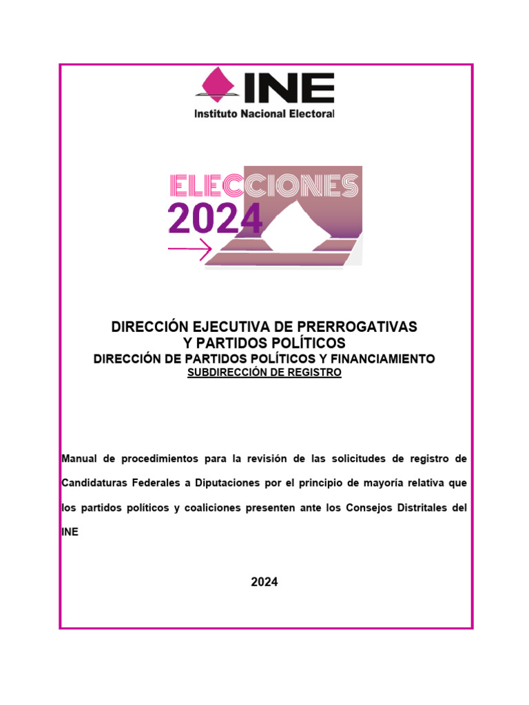 Manual Registro Candidaturas INE 2024 | PDF | Partidos políticos | Certificado de nacimiento