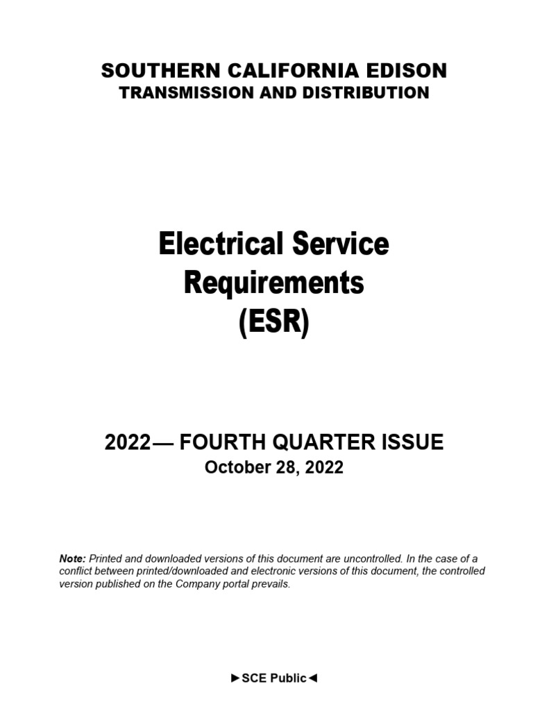 Electrical Service Requirements (ESR) | PDF | Electric Power ...