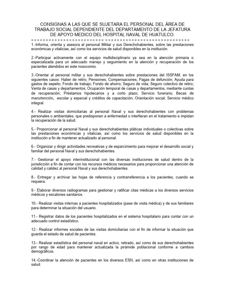 Consignas | PDF | Hospital | Trabajo Social