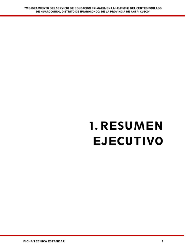 Resumen Ejec. Huarocondo | PDF | Infraestructura | Business