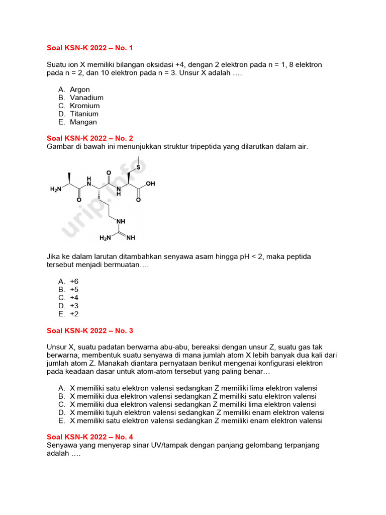Soal KSN | PDF | Sains & Matematika | Teknologi & Rekayasa