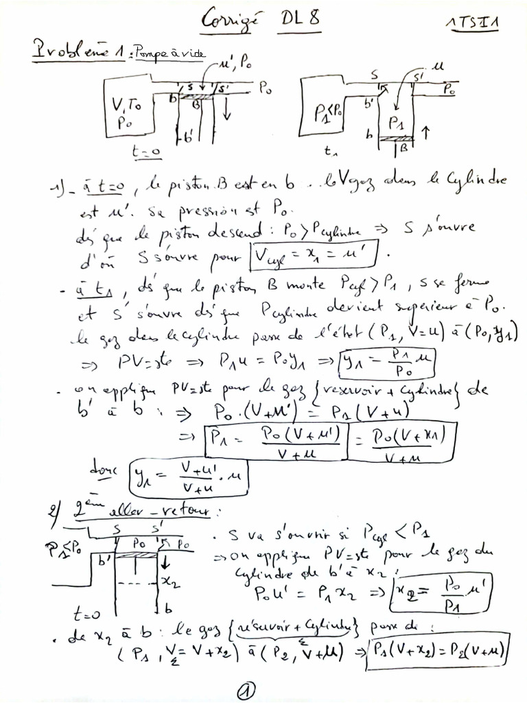 Corrigé Pompe À Vide DL8 | PDF