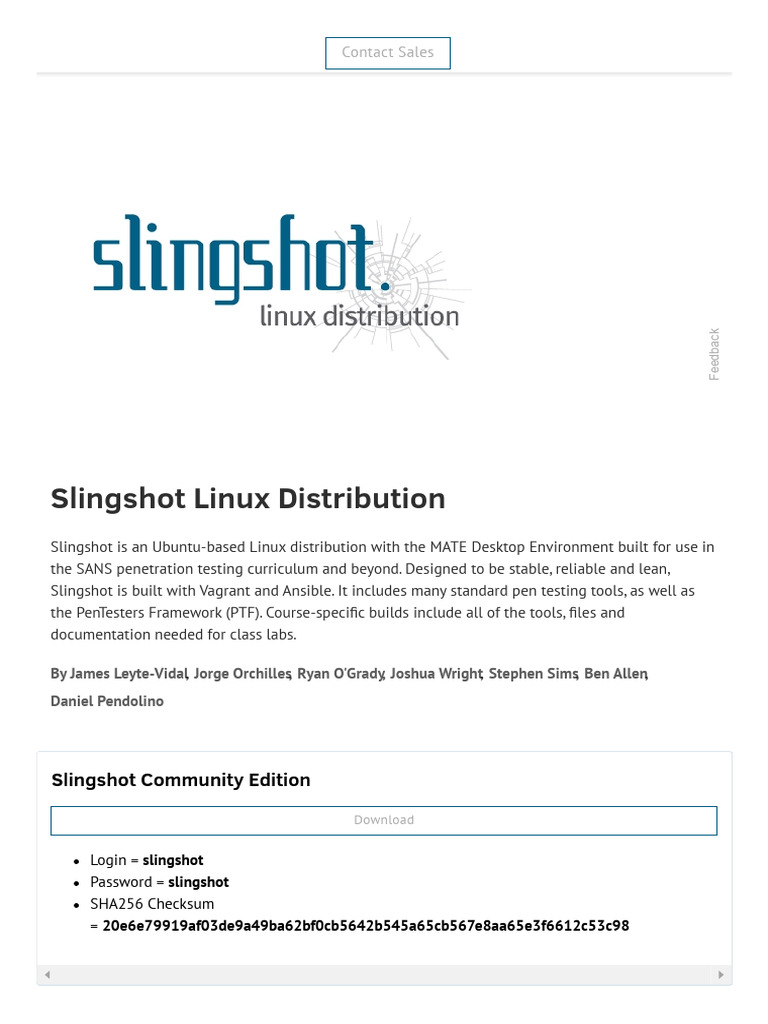Slingshot Linux Distribution - SANS Insitute 2023 | PDF | Penetration ...