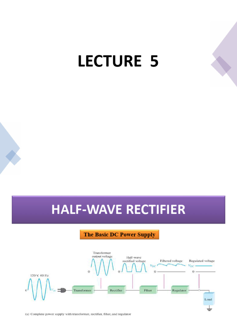 Lecture 5 | PDF | Rectifier | Electromagnetism