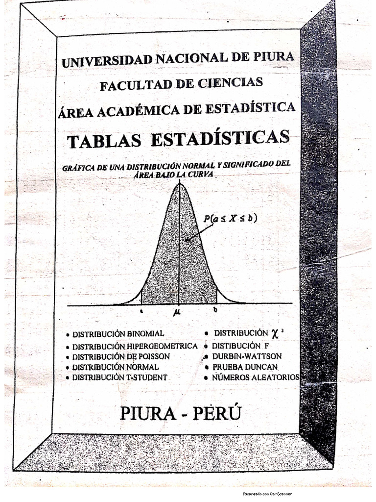 Tablas Estad-Sticas | PDF
