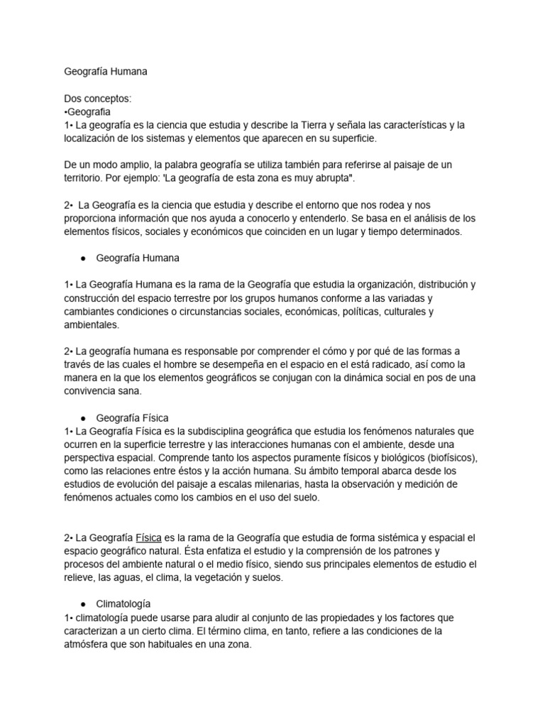 Introducción a la Geografía Humana | PDF | Geografía | Climatología