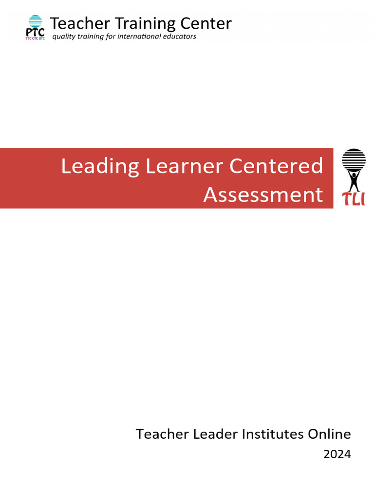 TLI Learner Centered Assessment - Winter 2024 Online F | PDF | Educational Assessment | Learning
