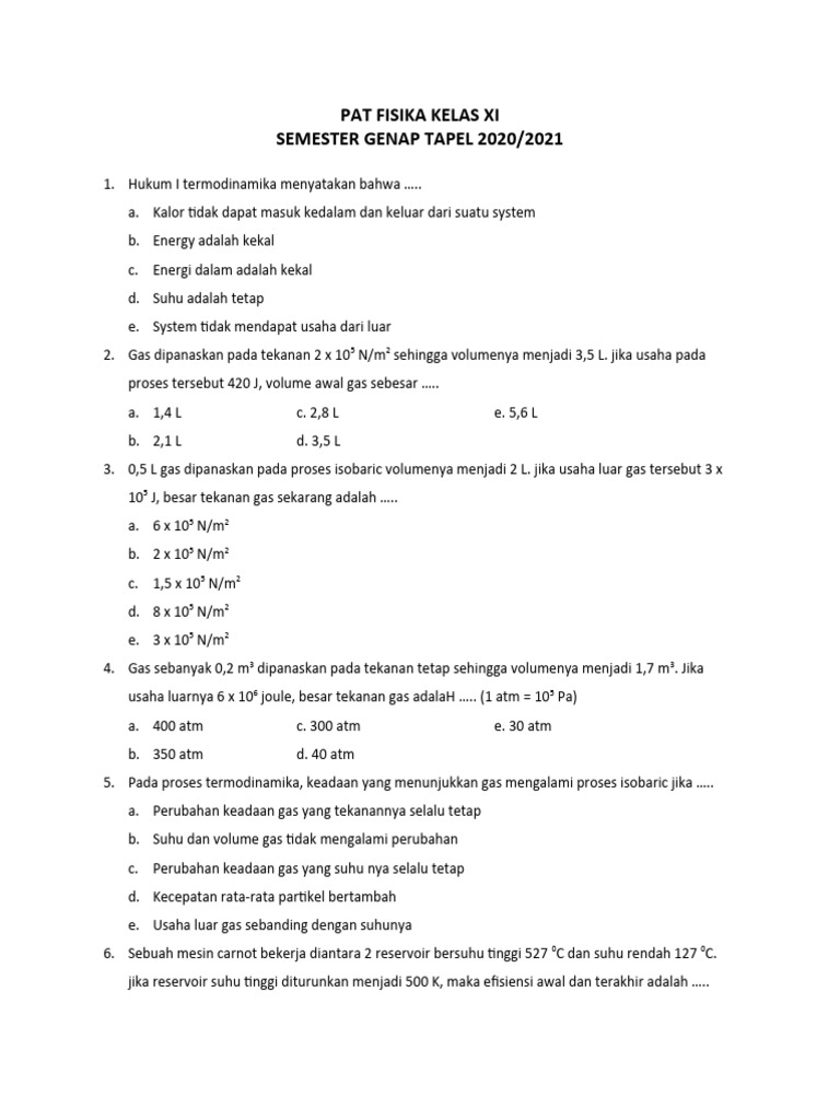 Soal Fisika Kelas XI Semester Genap | PDF