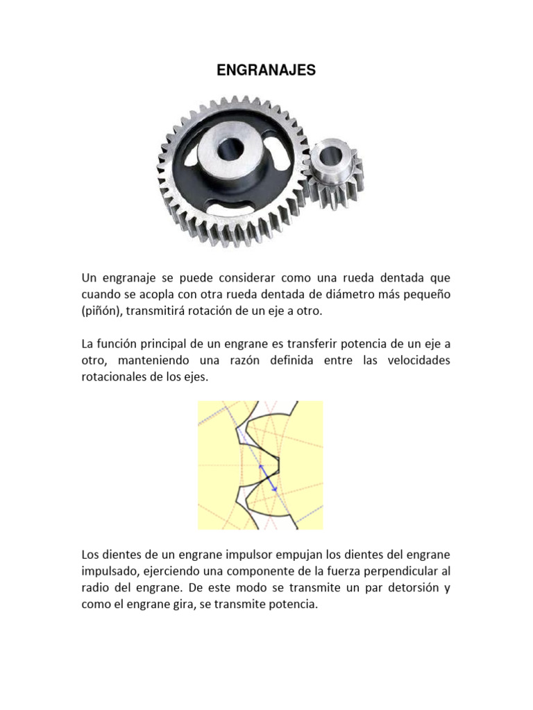 Tipos y características de engranajes | PDF | Engranaje | Mecanica clasica