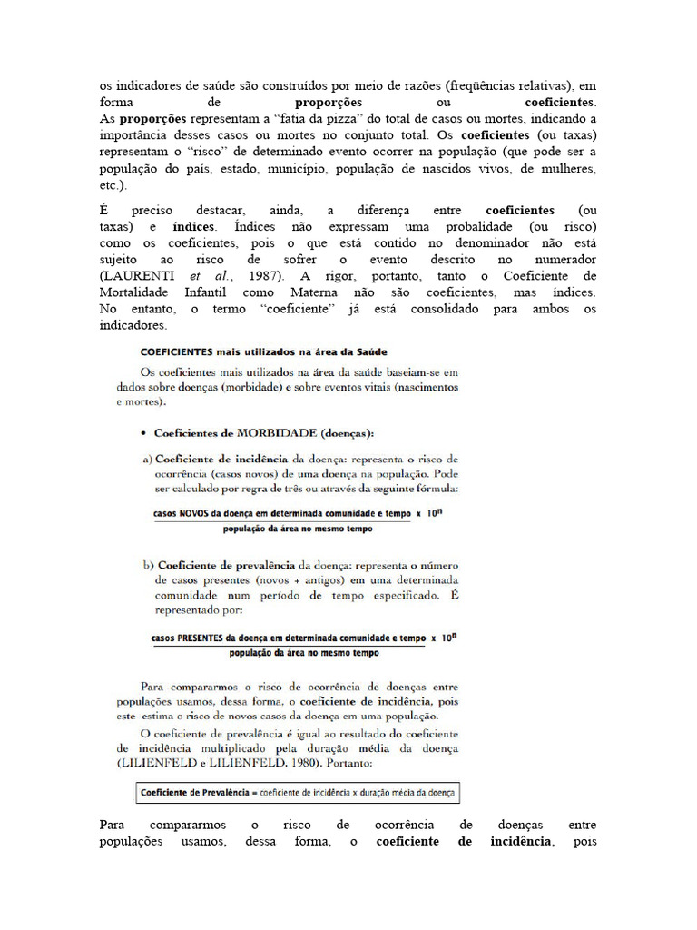 Os Indicadores de Saúde São Construídos Por Meio de Razões | PDF | Taxa ...