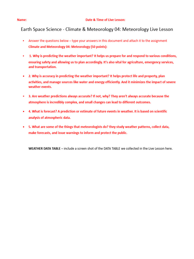 Weather Forecasting and Its Importance | PDF | Meteorology | Weather ...