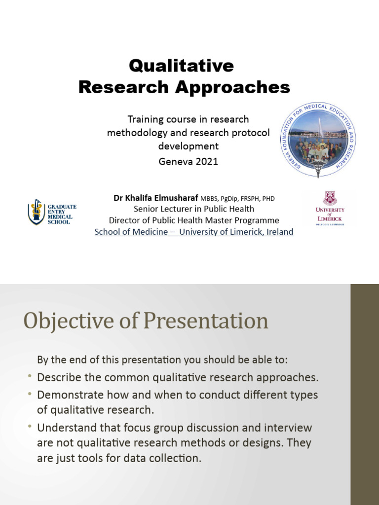 5 4 Qualitative Research Approaches Elmusharaf 2021 | PDF | Methodology ...