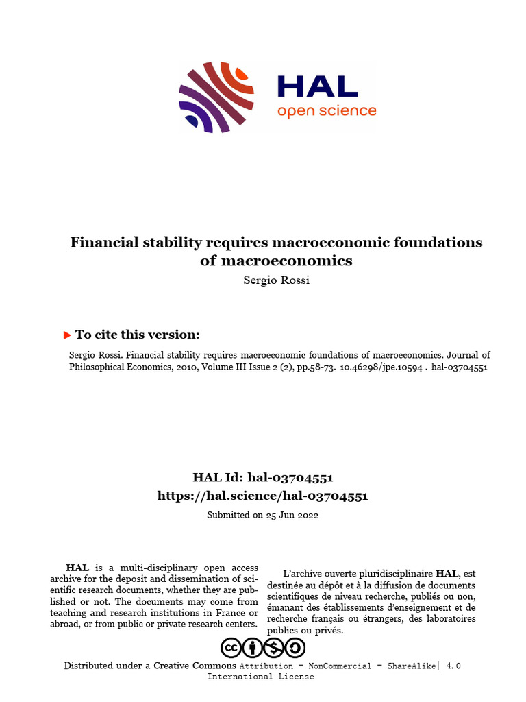 Financial Stability Requires Macroeconomic Foundations of Macroeconomics | PDF | Macroeconomics ...