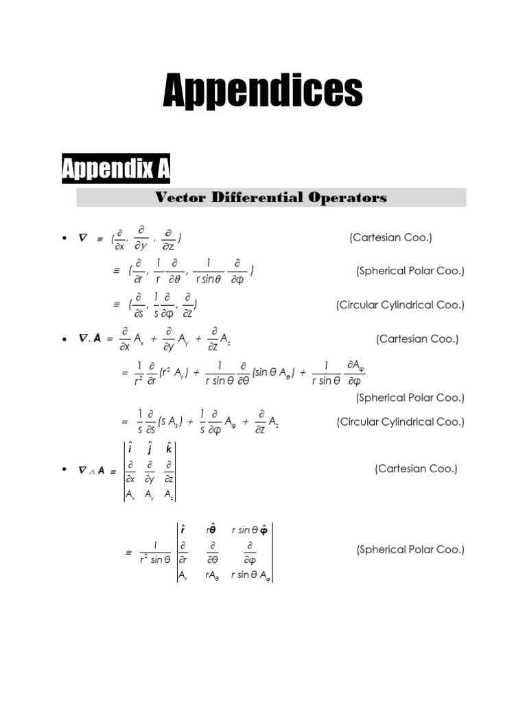 Appendices | Download Free PDF | Function (Mathematics) | Euclidean Vector