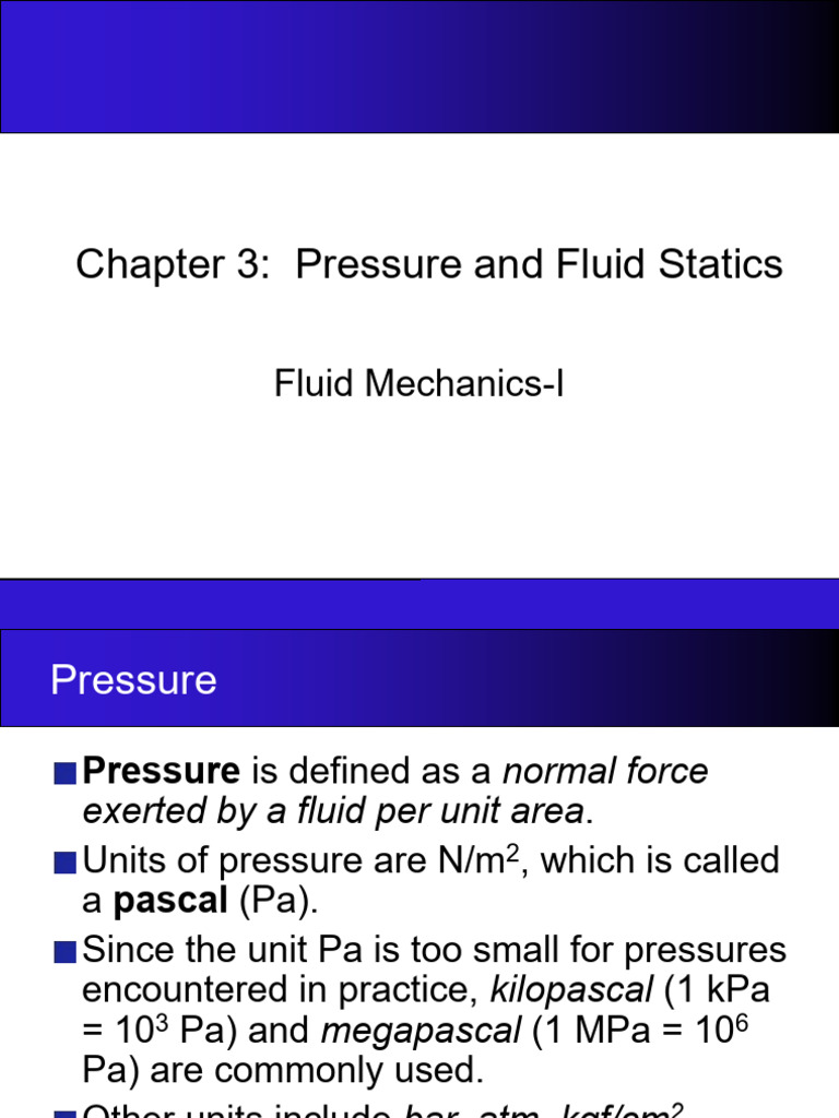 Chapter 03 Cengel | PDF | Buoyancy | Pressure
