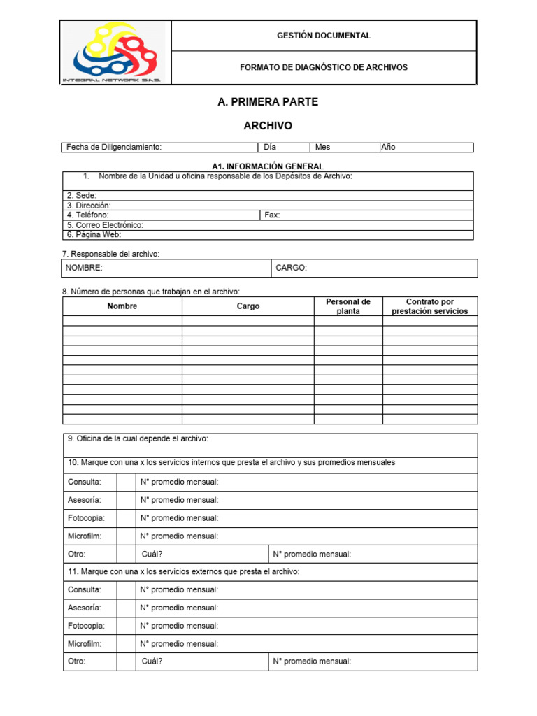 Formato Diagnostico de Archivos IN | PDF | Gestión de registros | Oracle Corporation