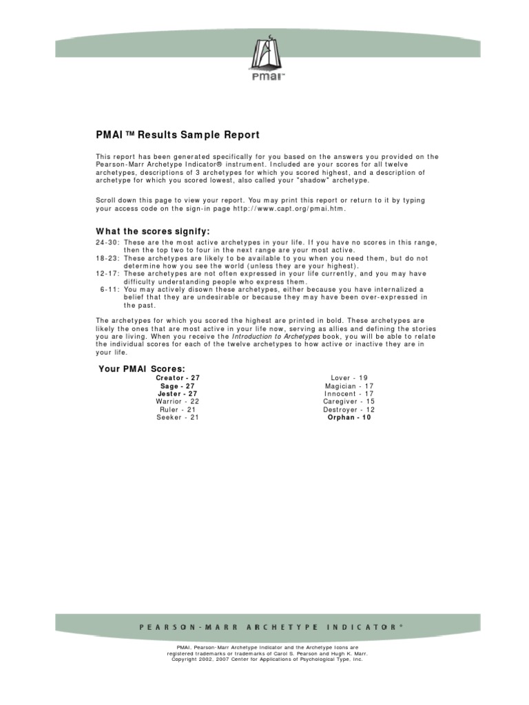 PMAI Sample Report | PDF | Psychological Concepts | Psychology