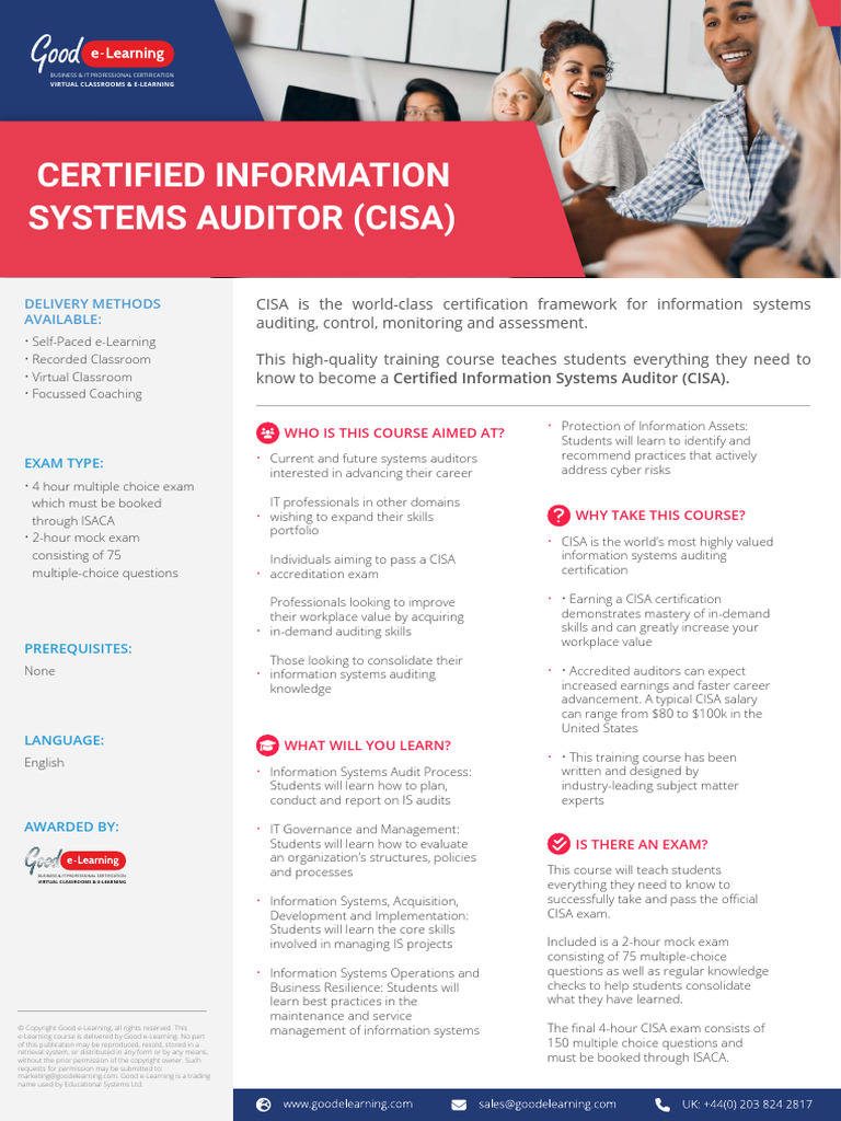 CISA Datasheet | Download Free PDF | Educational Technology | Audit