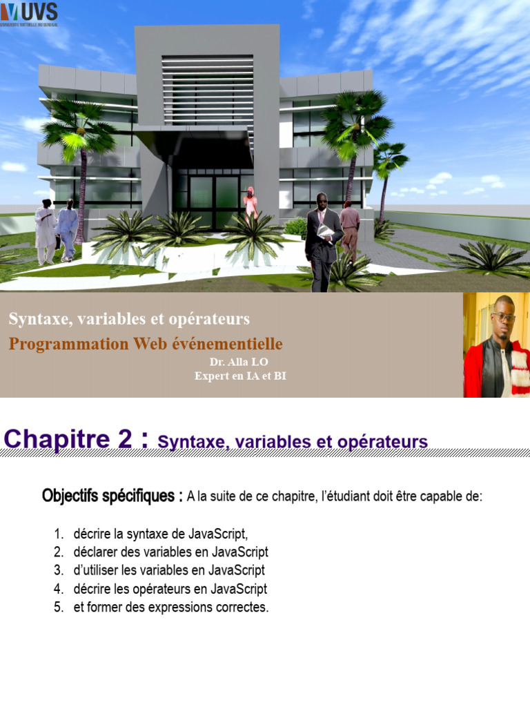 Sequence 02 - Cours Programmation Objet Evenementielle | PDF | JavaScript | Variable (informatique)