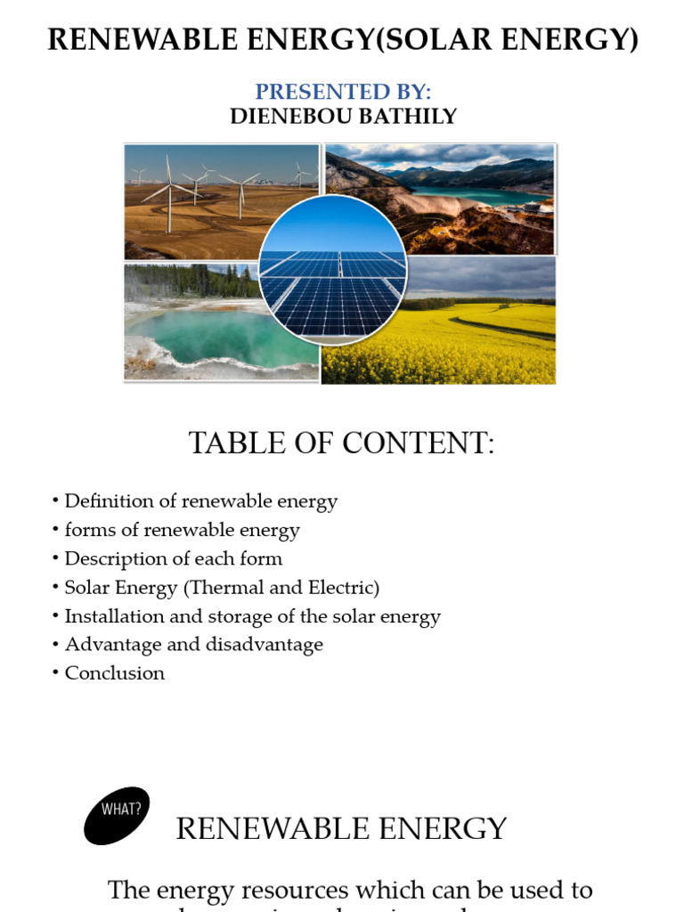 Renewable Energy: Solar Energy Overview | PDF | Renewable Energy ...