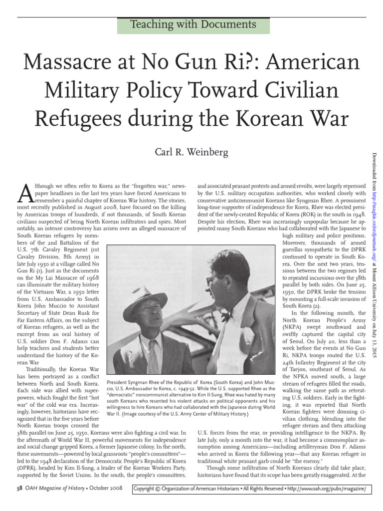 Massacre at No Gun Ri | PDF | Korean War | North Korea