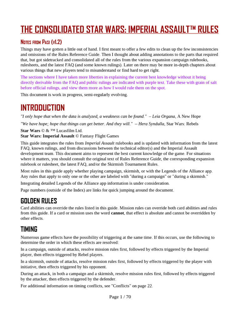 The Consolidated Imperial Assault Rules | PDF | Dice | Numbers