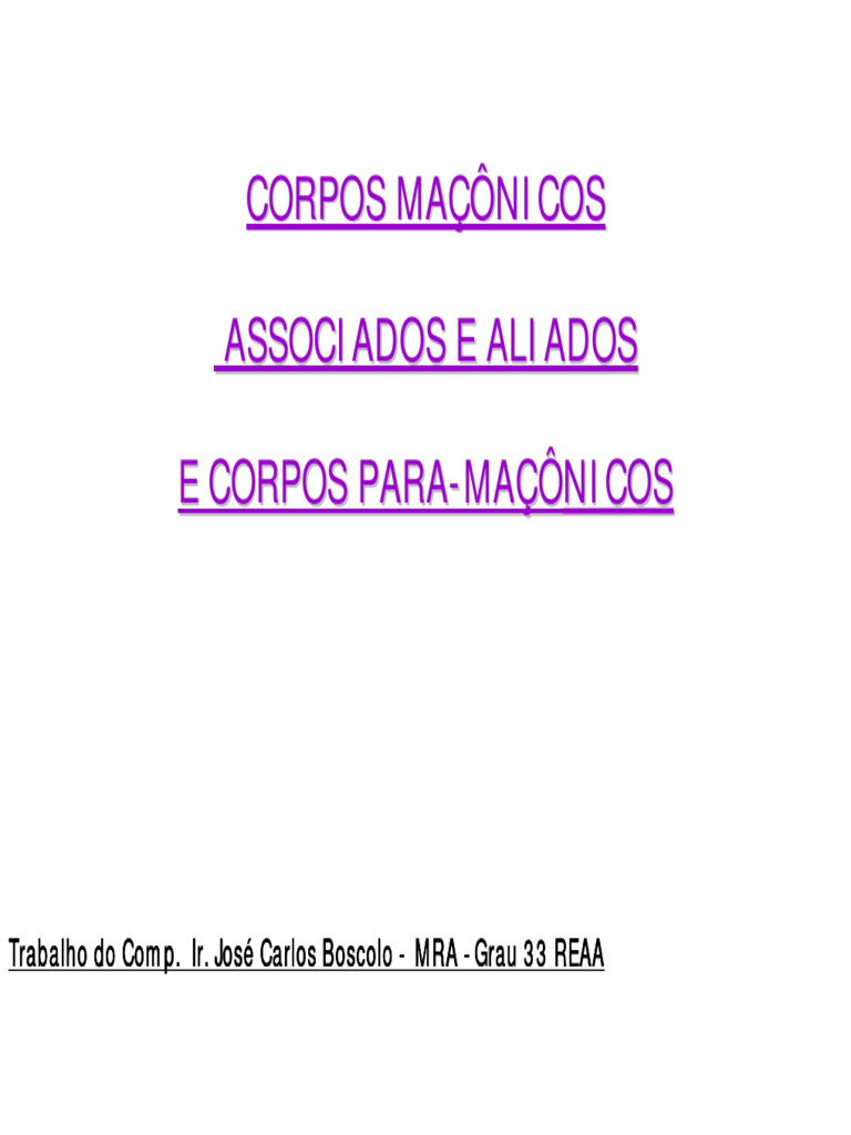 Corpos Maconicos Aliados | PDF | Maçonaria | Loja Maçônica