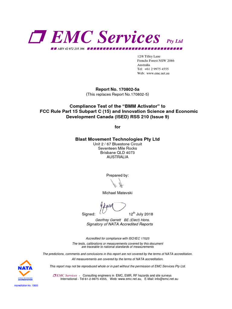 Test-Report-DETECTOR V6 | PDF | Electromagnetic Interference ...
