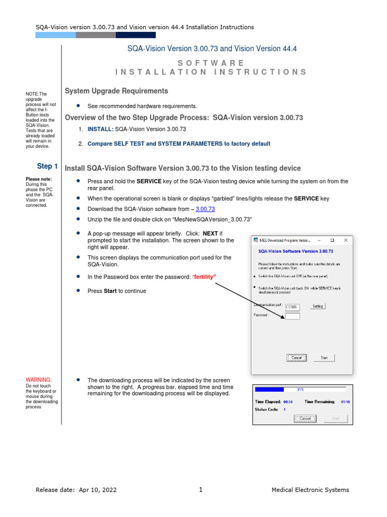 Sqa-Vision Software Install Instructions 3 00 | PDF | Computer ...