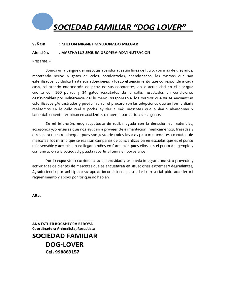 Cartas de Solicitud de Donaciones | PDF