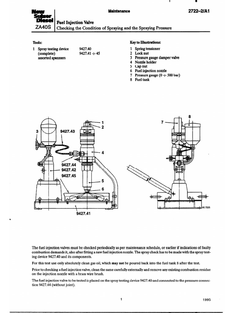 2722-2 A1 FUEL INJECTION VALVE - Checking The Condition of The Spraying ...