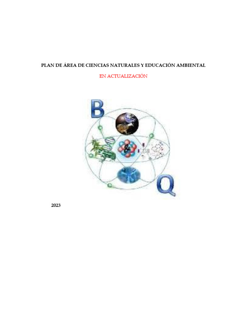 Plan De área Ciencias Naturales 2023 2024 Descargar Gratis Pdf