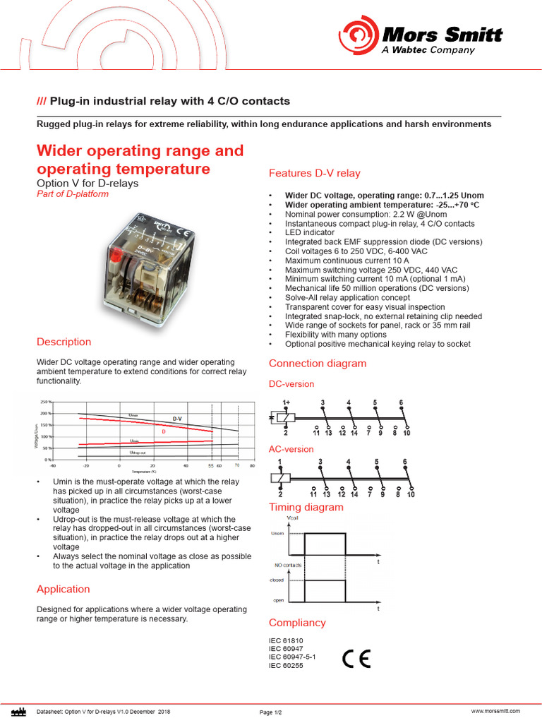 Datasheet Option V For D Relays v1 0 (1) - DV | PDF | Relay | Diode
