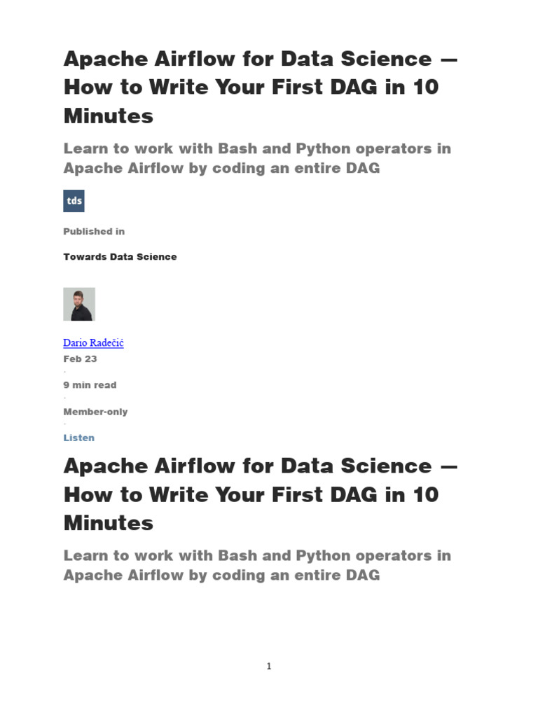 Apache Airflow For Data Science | PDF | Python (Programming Language) | Comma Separated Values