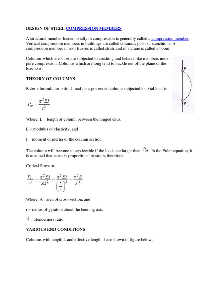 Design of Steel Compression Members | PDF | Science & Mathematics