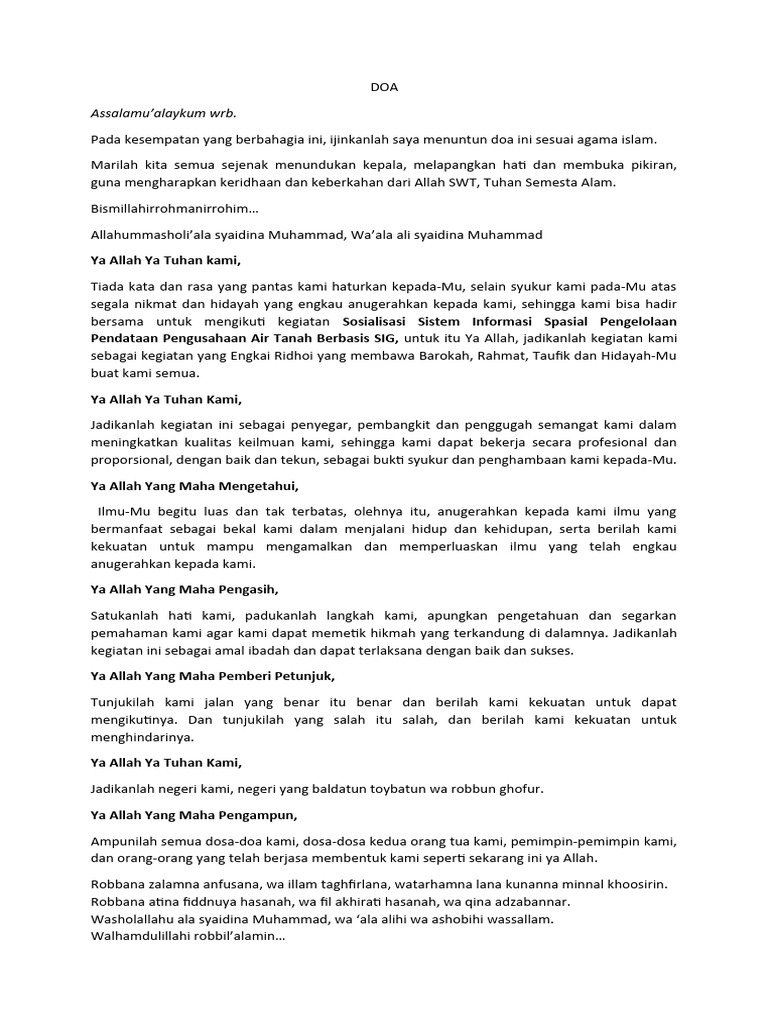 DOA Pembuka | PDF | Agama & Spiritualitas | Gaya Hidup