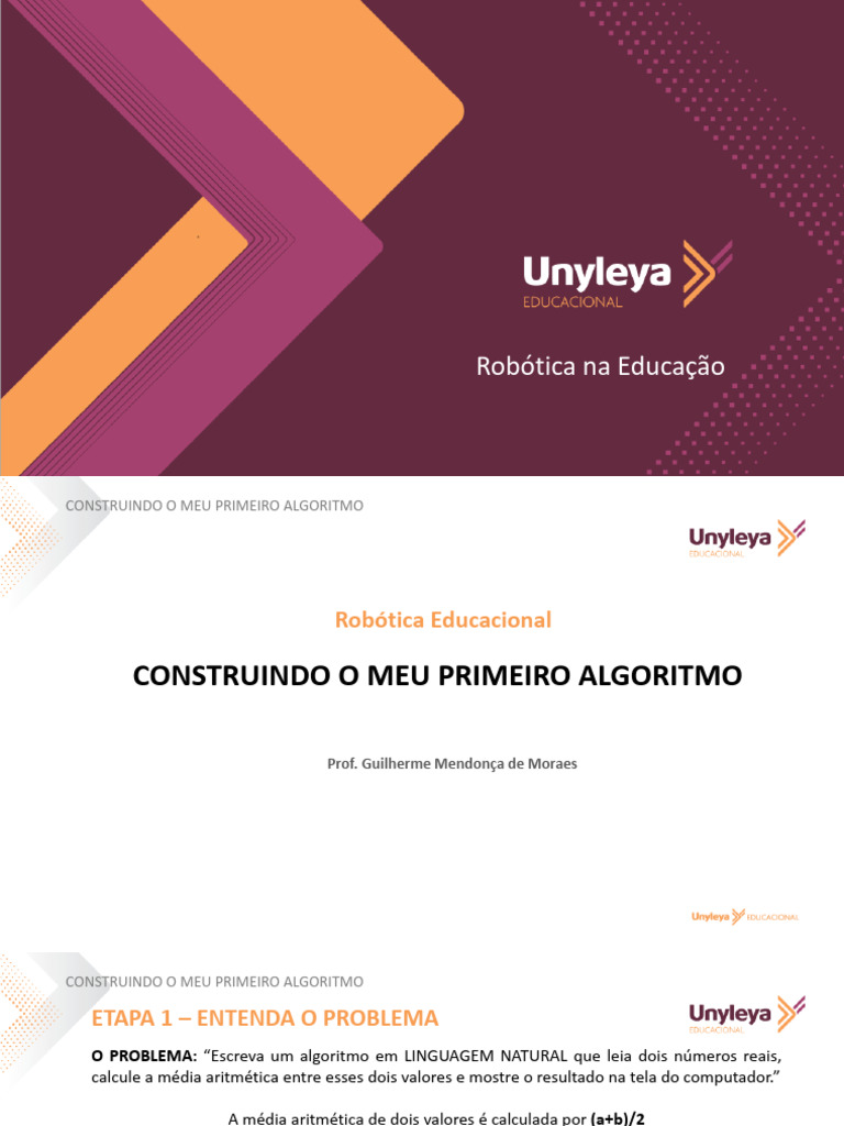 Robótica Na Educação Construindo o Meu Primeiro Algoritmo | PDF ...